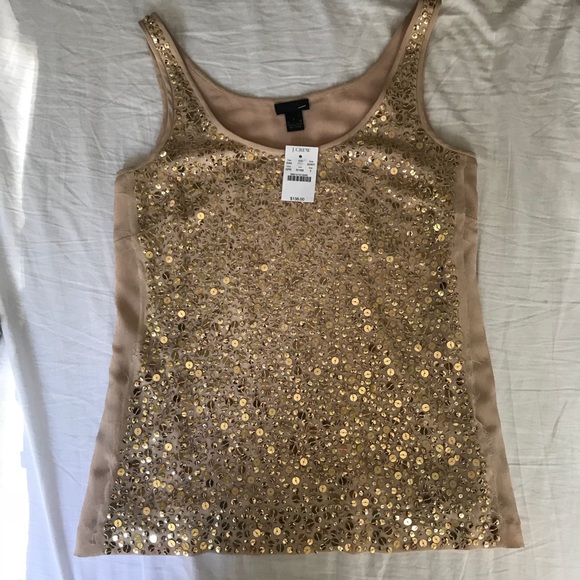 J. Crew | Tops | Jcrew Collection Silk Sequin Tank Nwt | Poshmark